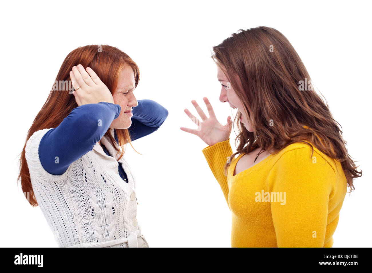 Two friends shouting female hi-res stock photography and images - Alamy