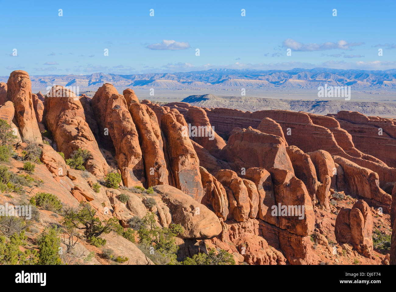 Sandstone Fins, Rock formations, Devils Garden, Arches National Park ...