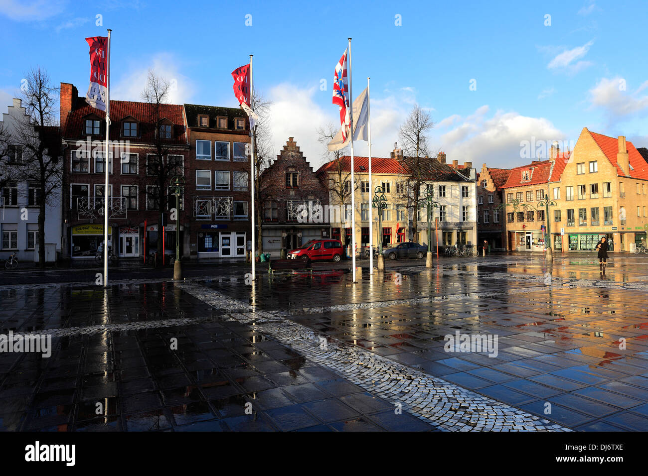 Flemish Architecture, houses and buildings around Bruges City, West ...