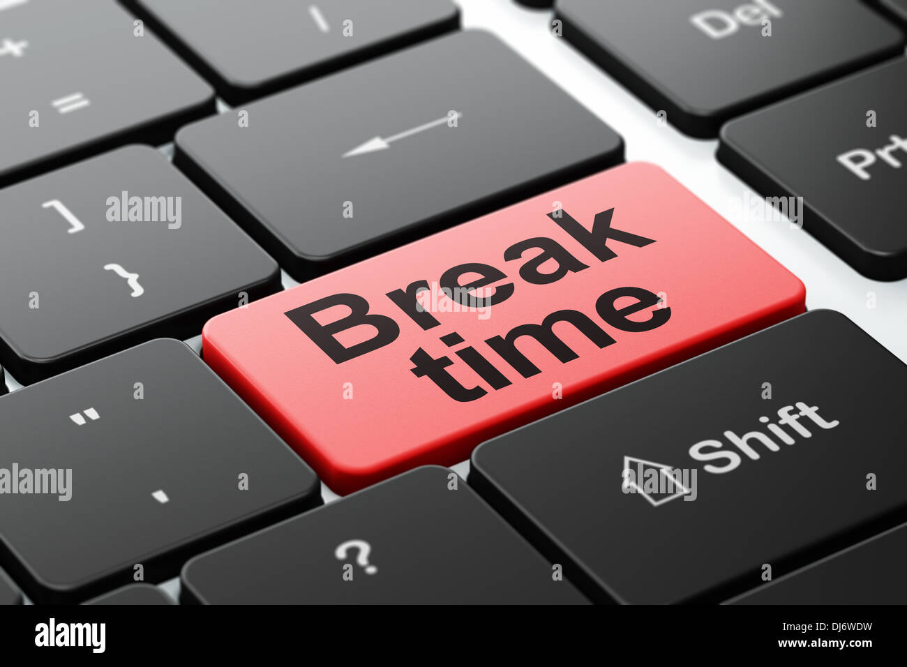 Timeline concept: Break Time on computer keyboard background Stock ...