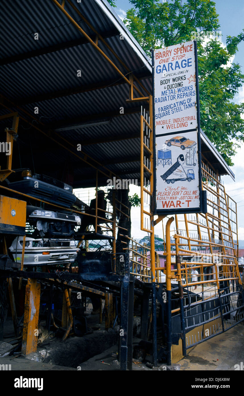 Santa Cruz Jamaica Car Bodywork Garage Stock Photo - Alamy