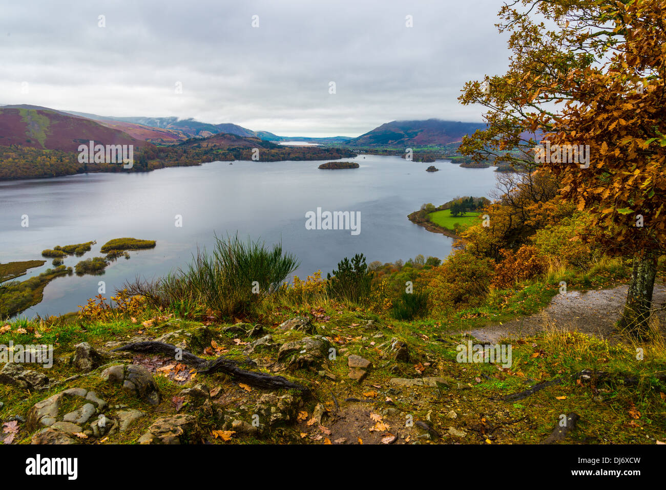 A view of Derwentwater near Keswick, taken from surprise view near ...