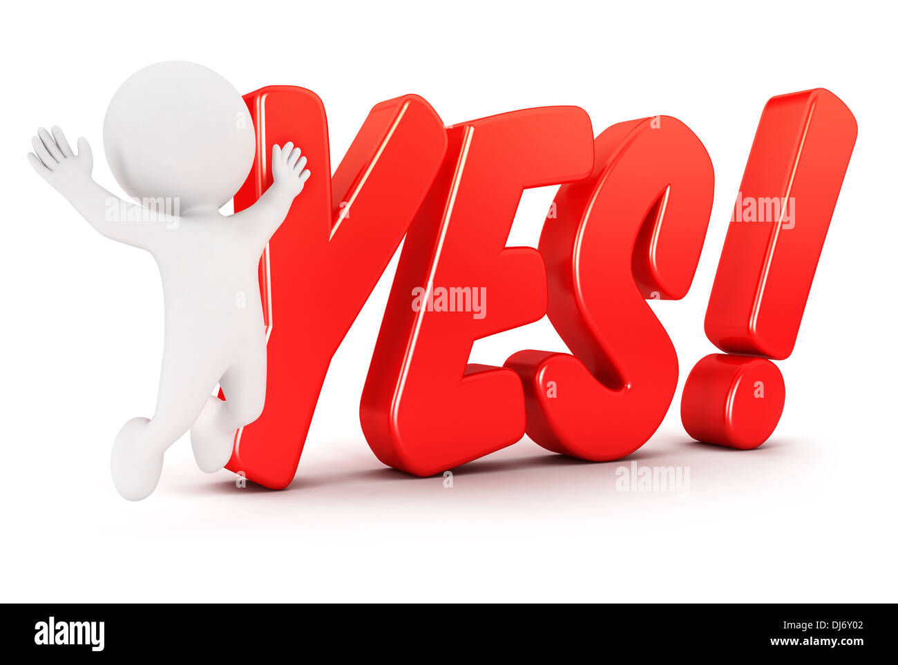 3d white people yes, isolated white background, 3d image Stock Photo ...