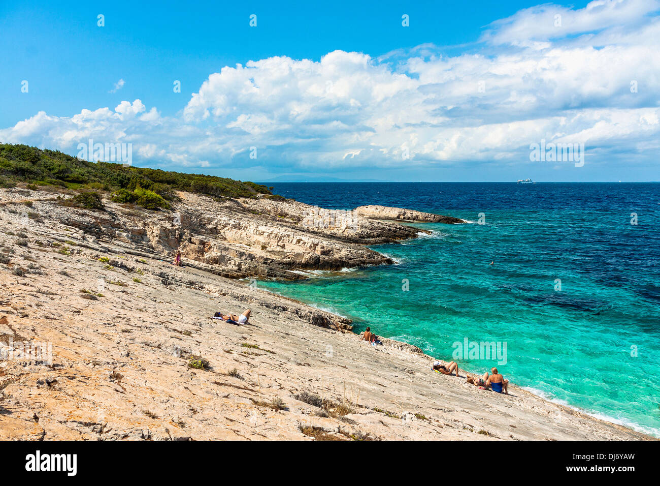 Srednji Bili Bok beach on Proizd island, Croatia Stock Photo - Alamy