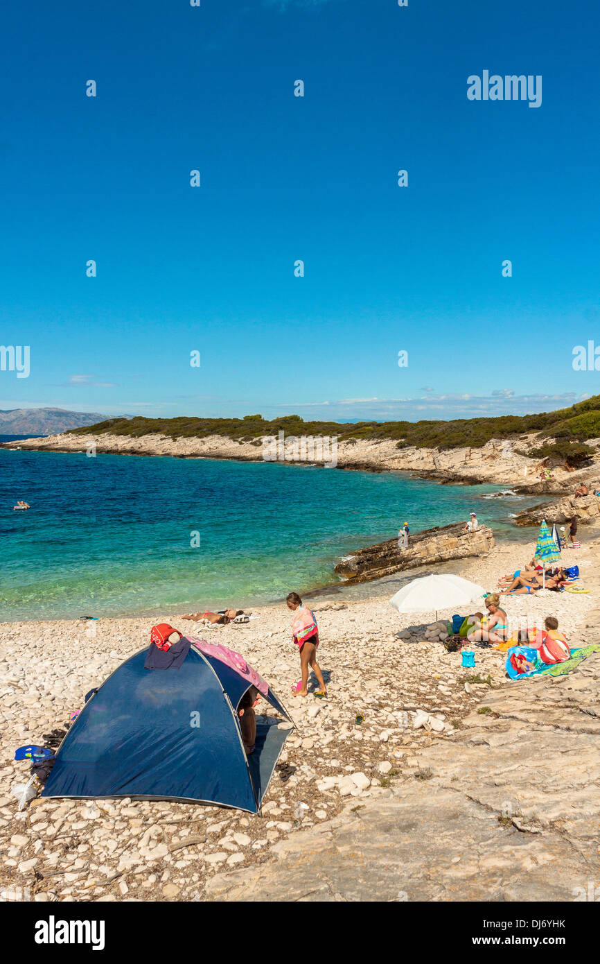 Veli Bili Bok beach on Proizd island, Croatia Stock Photo - Alamy