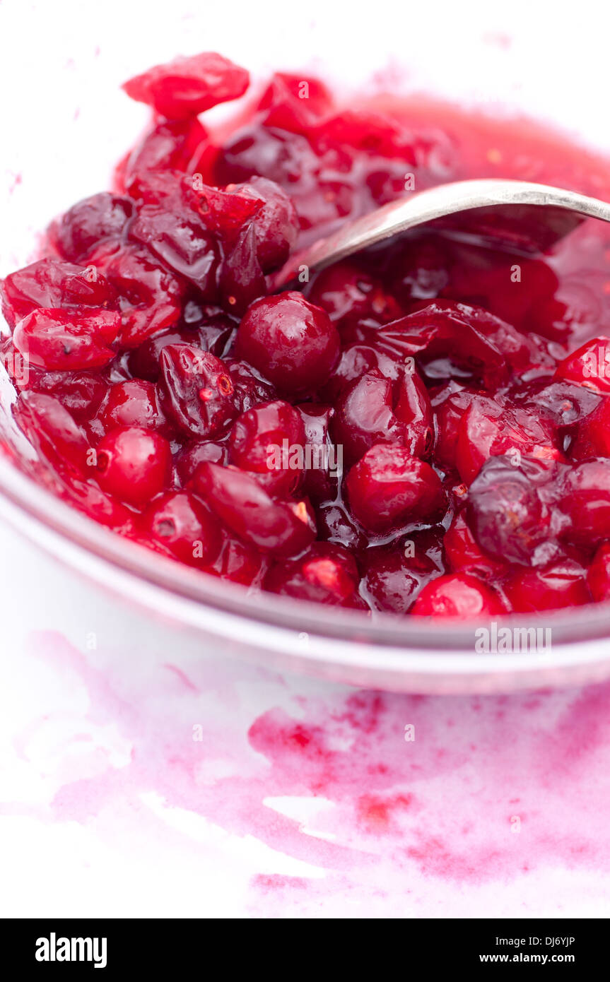 A bowl with raw stirred cranberries Stock Photo - Alamy