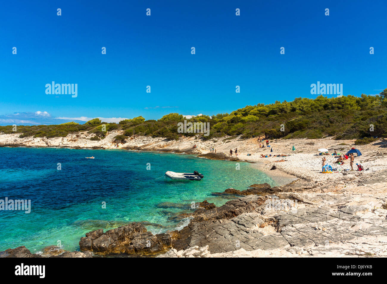 Veli Bili Bok beach on Proizd island, Croatia Stock Photo - Alamy