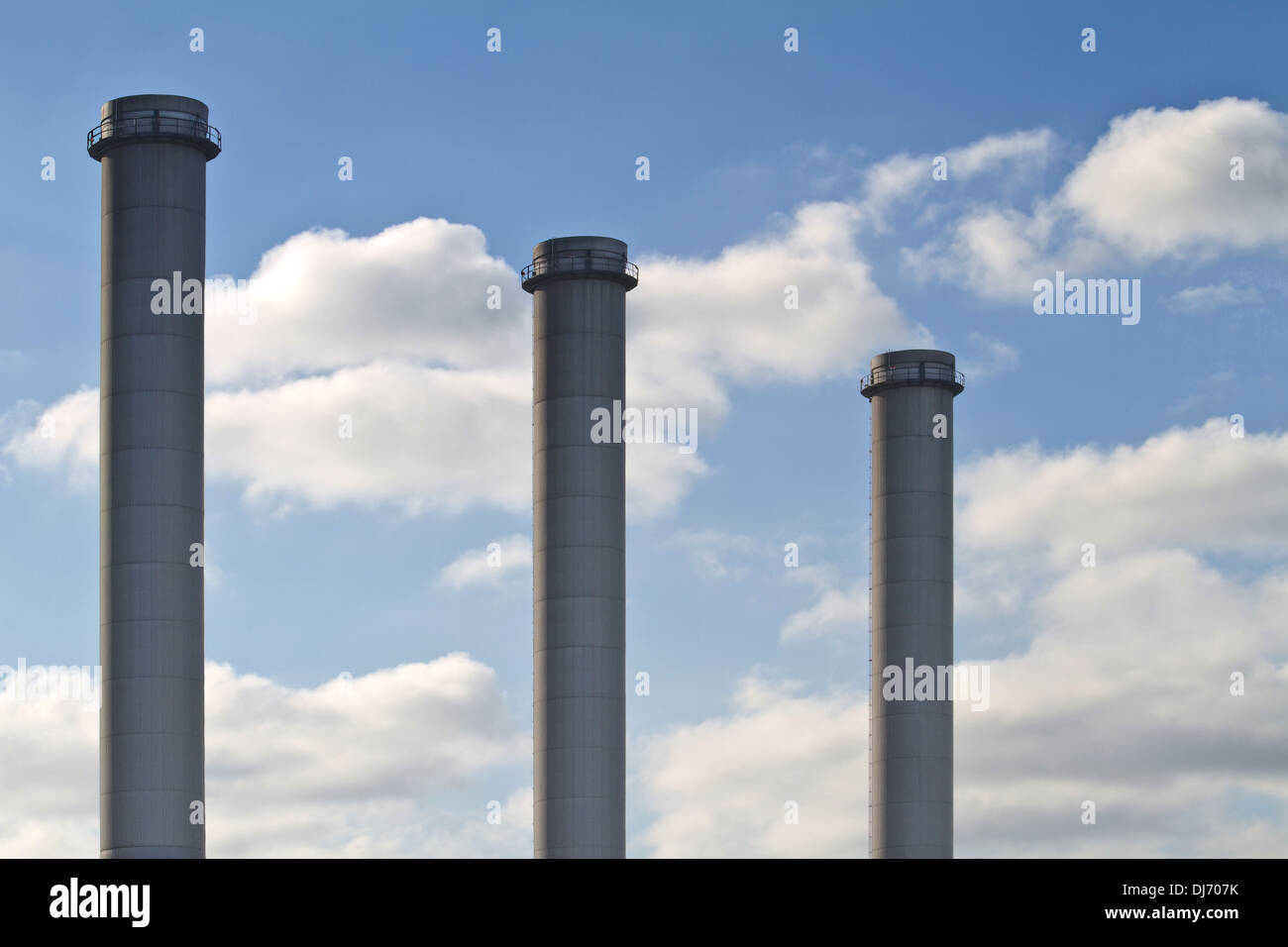 Chimneys of a power plant Stock Photo - Alamy