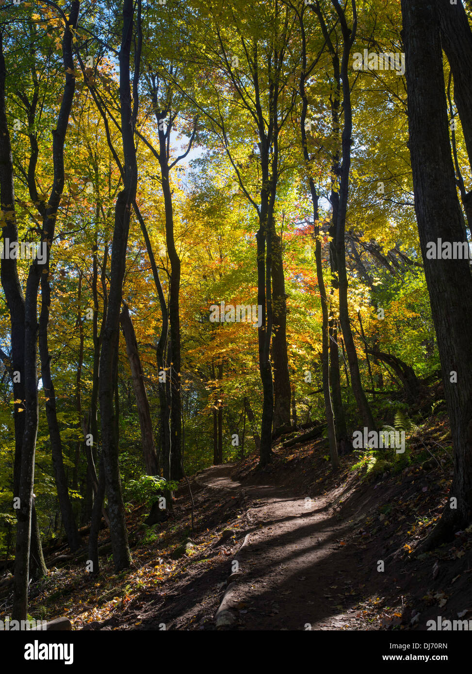 Autumn view of the Ice Age National Scenic Trail, as it winds near ...