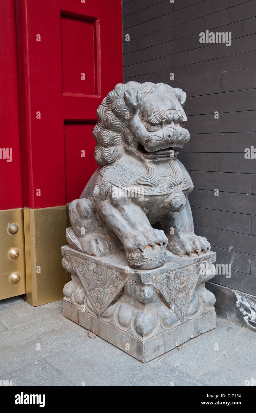 Beijing traditional architecture - stone mendun in hutong area Stock ...