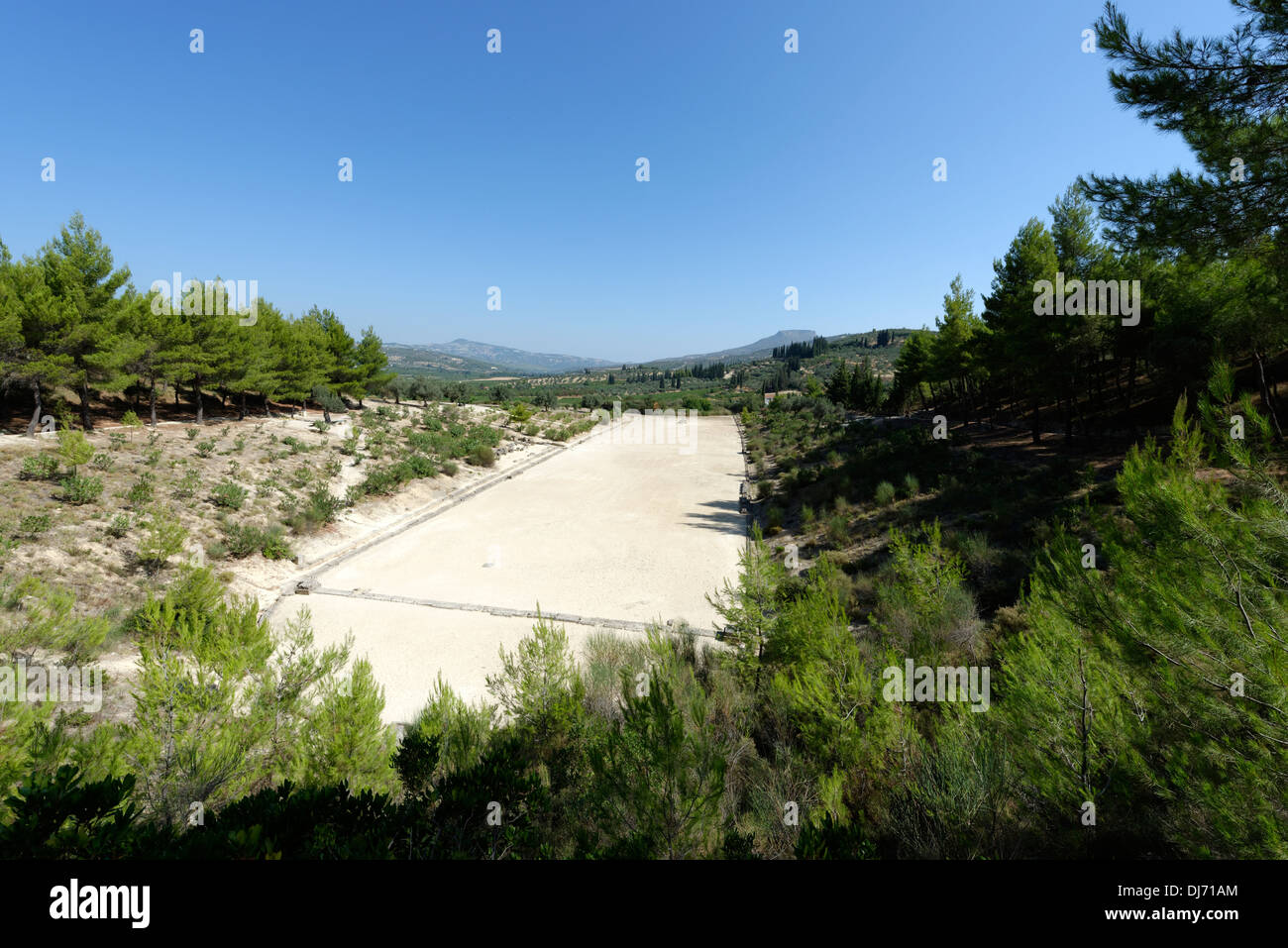 General overview of the ancient stadium from the south, Nemea ...