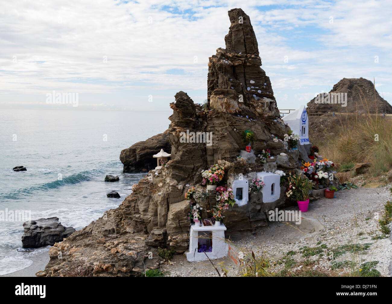 Spanish roadside memorial on the south coast Stock Photo - Alamy