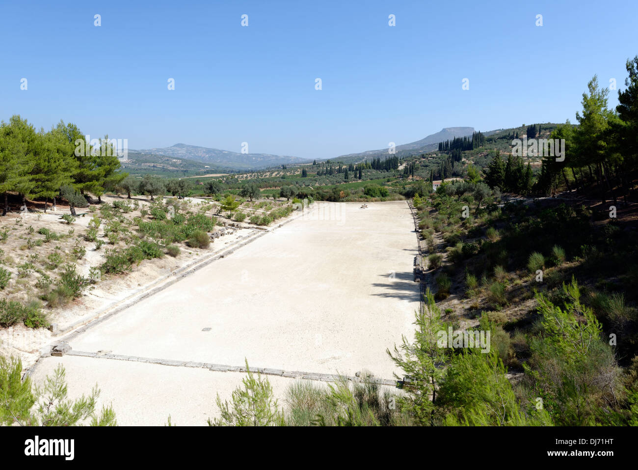 General overview of the ancient stadium from the south, Nemea ...
