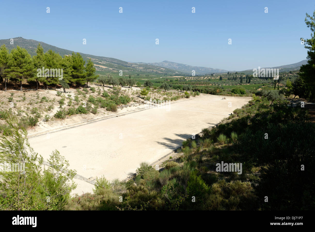 General overview of the ancient stadium from the south, Nemea ...