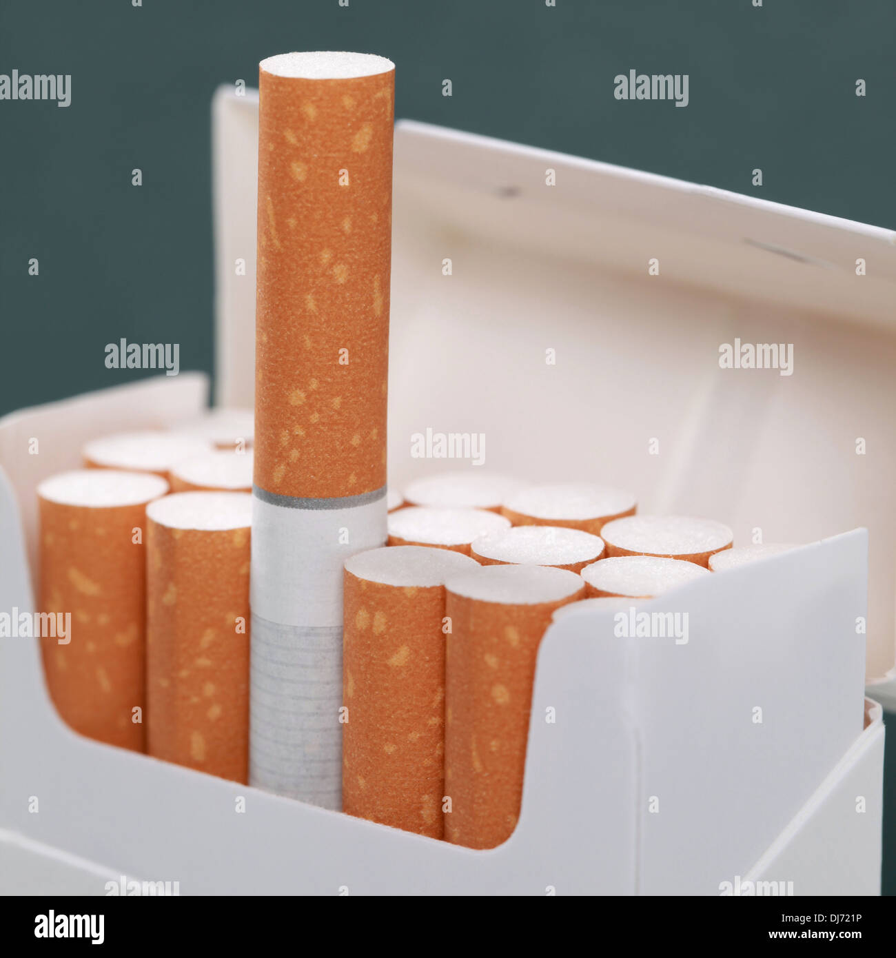 Cigarettes in a pack, topic smoking and addiction Stock Photo - Alamy