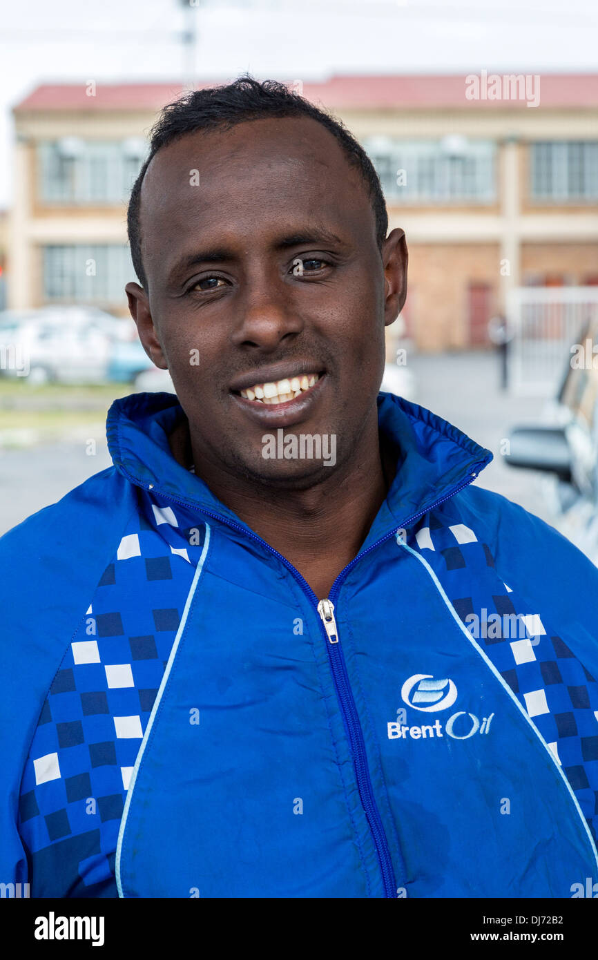 South Africa, Cape Town. Somali Immigrant Working as Gas Station ...
