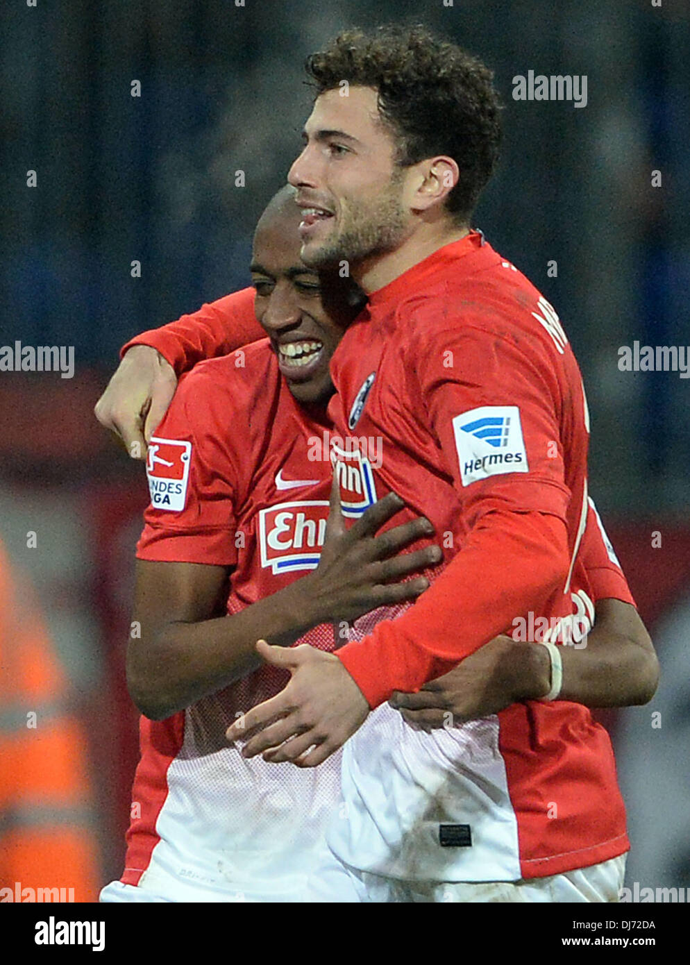 Braunschweig, Germany. 23rd Nov, 2013. Freiburg's Gelson Fernandes (L ...