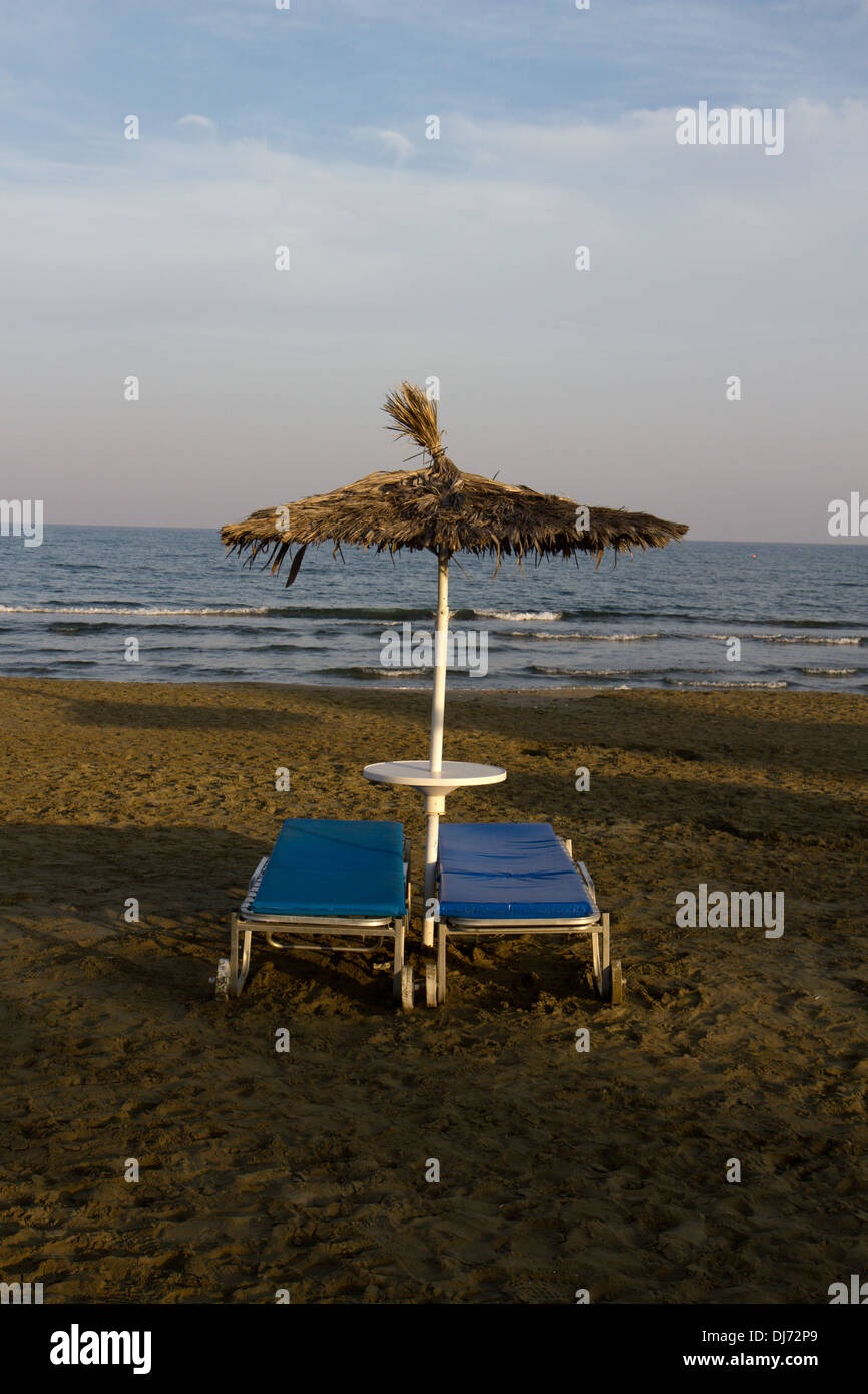 Beach chair at sunset hi-res stock photography and images - Alamy