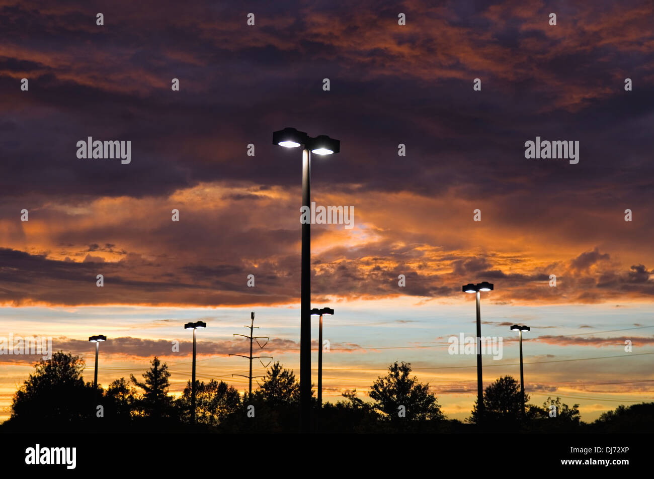 Sunset from Shopping Center Stock Photo - Alamy