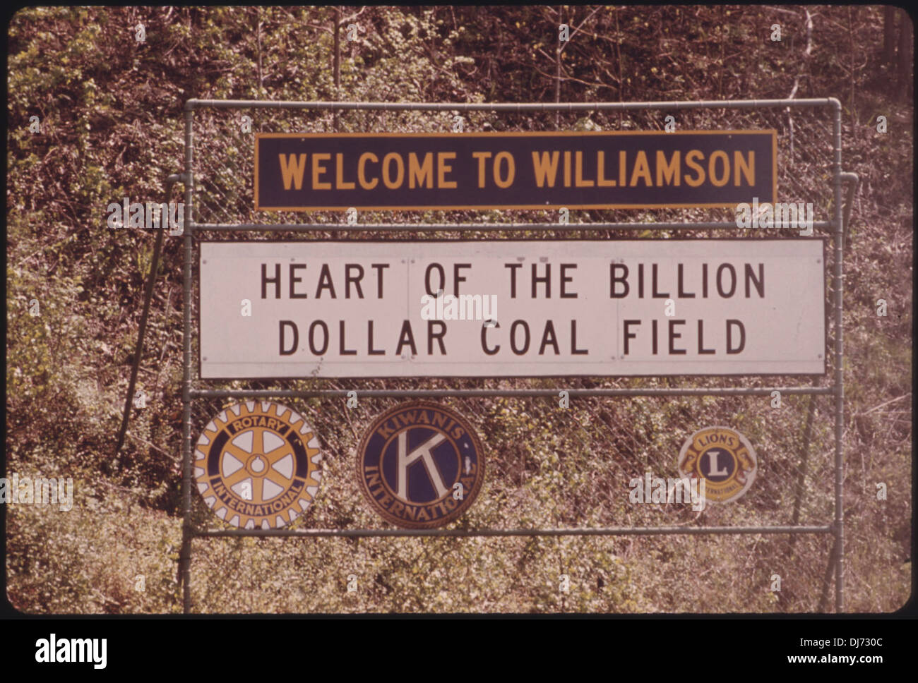 SIGN AT THE ENTRANCE TO WILLIAMSON, WEST VIRGINIA, PROCLAIMS THE TOWN ...