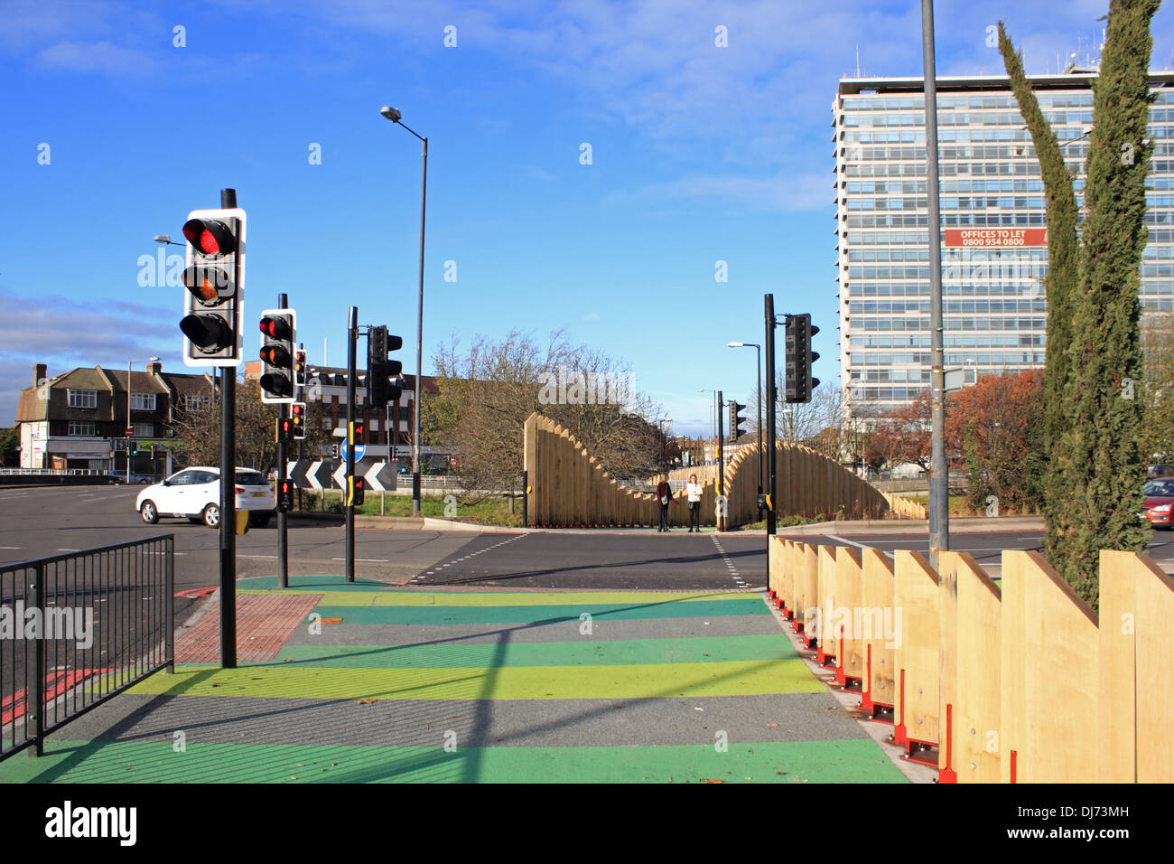 New pedestrian Greenway footpath along Tolworth Broadway, Surbition ...