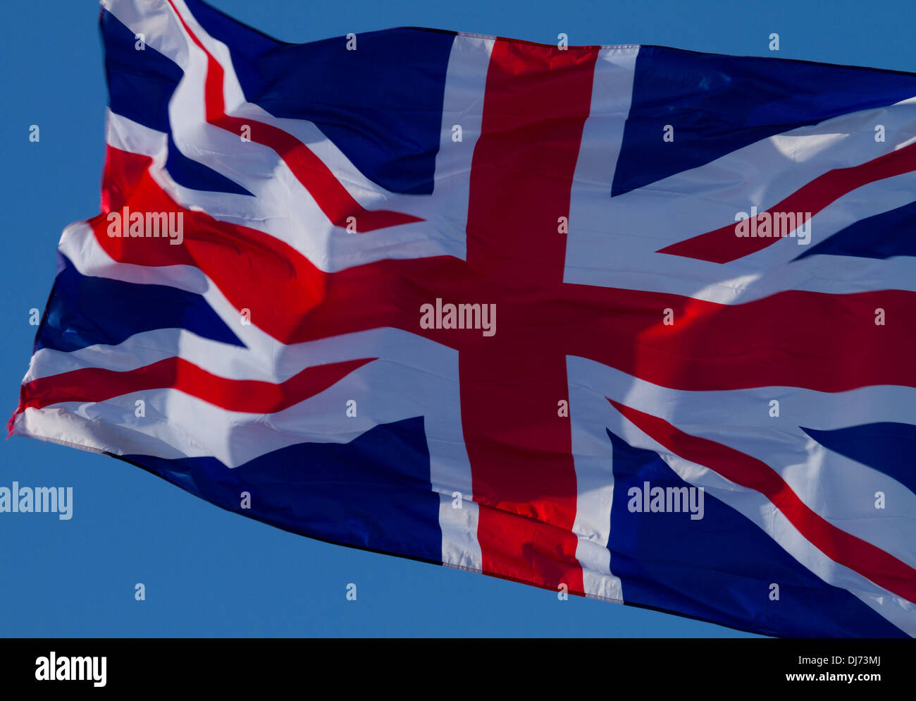 Union Jack flying from a flagpole Stock Photo - Alamy