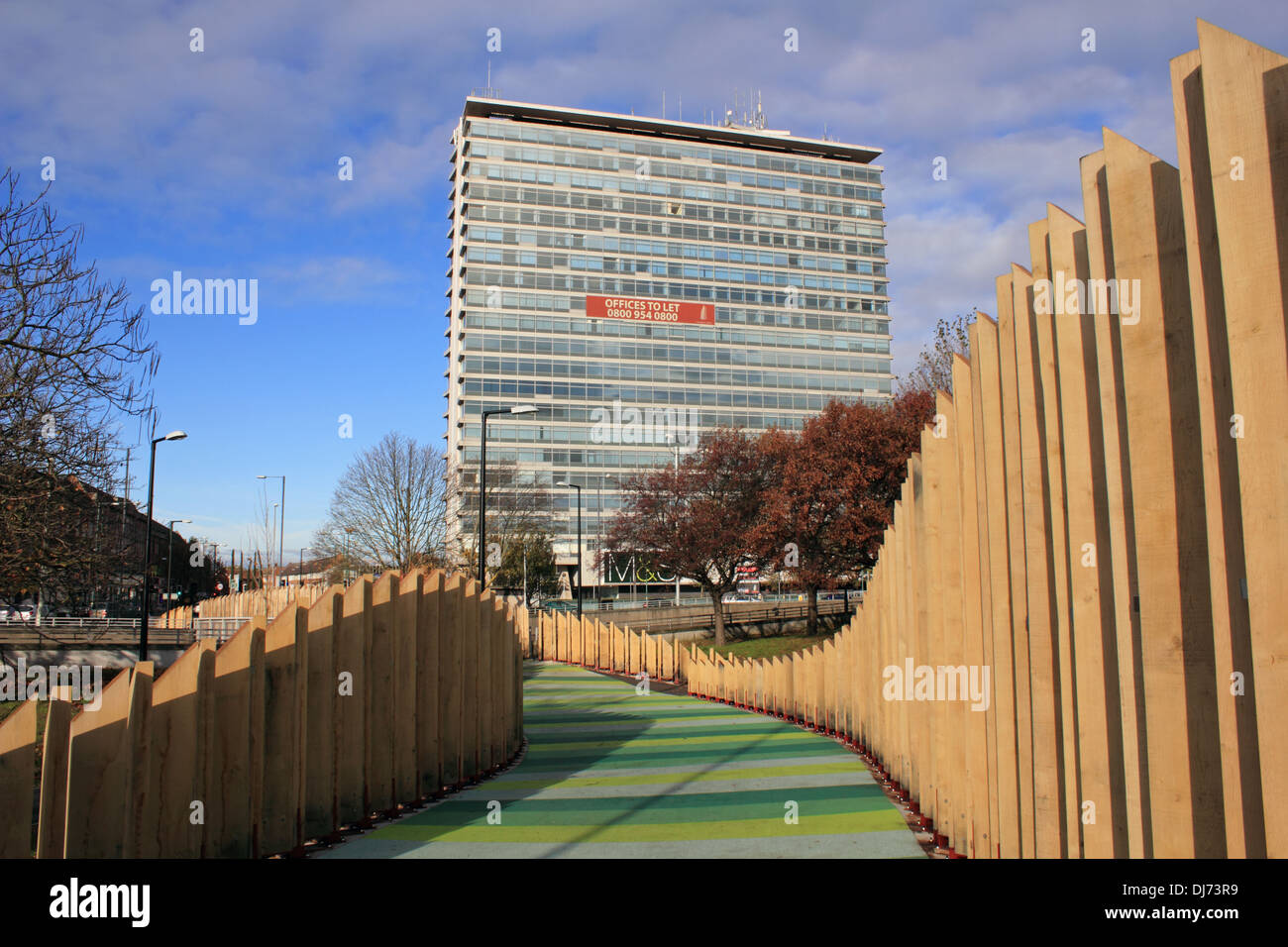 New pedestrian Greenway footpath along Tolworth Broadway, Surbition ...
