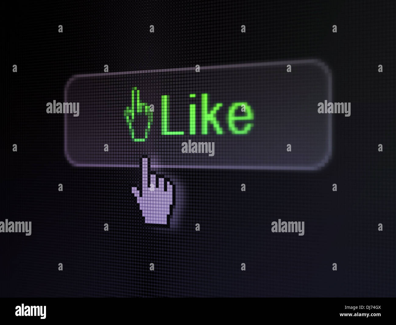 Social network concept: Like and Mouse Cursor on digital button Stock ...