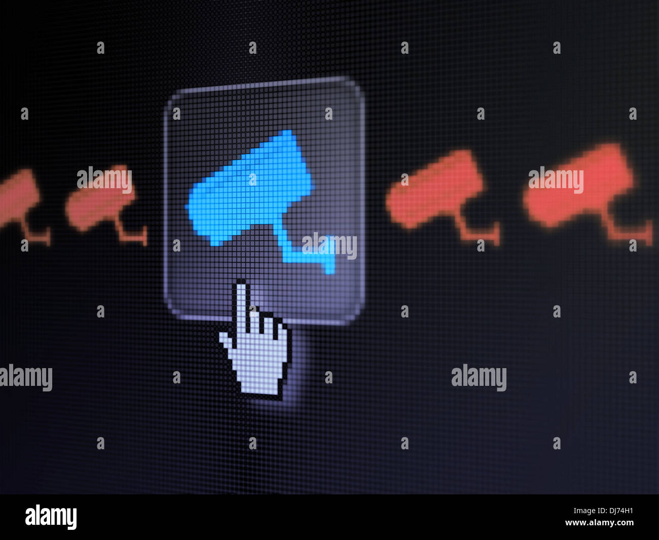 Security concept: Cctv Camera on digital computer screen Stock Photo ...