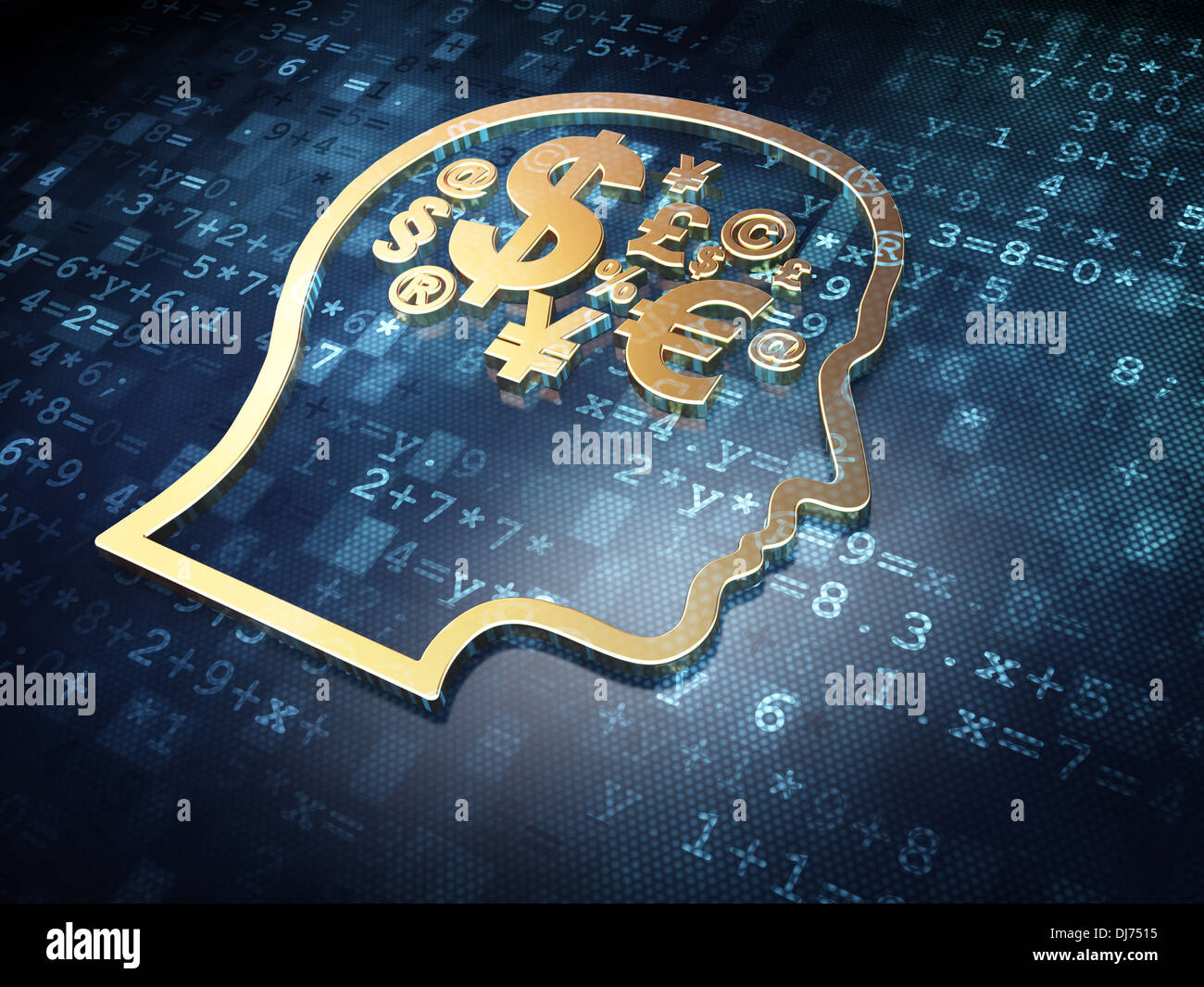 Education concept: Golden Finance Symbol on digital background Stock ...