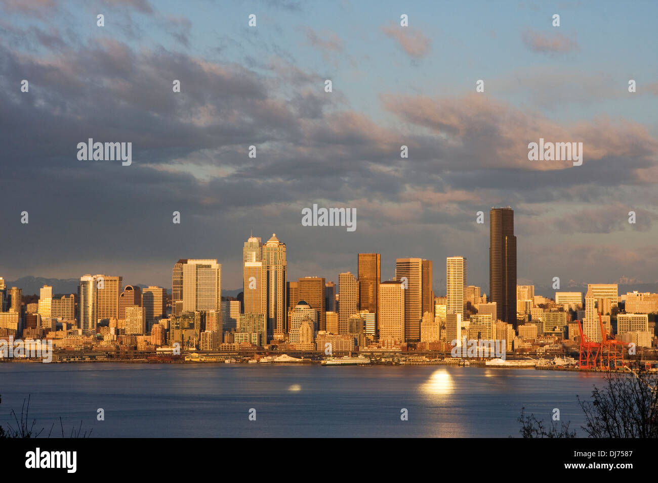 The Seattle Skyline across Elliott Bay from West Seattle, Washington ...