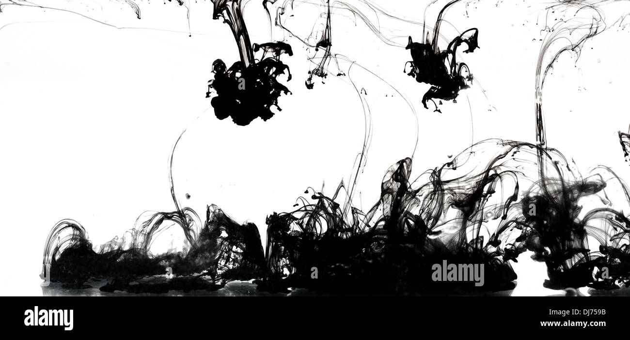 water and black ink lines on white Stock Photo - Alamy