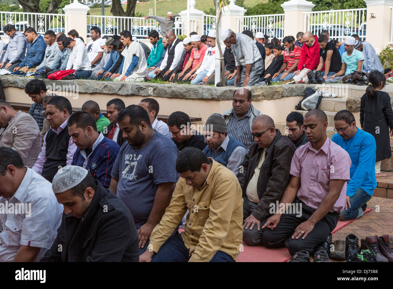 South Africa, Cape Town, District Six. Overflow Crowd Prays in the ...