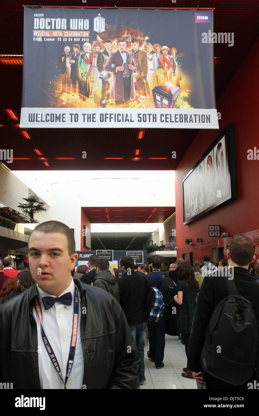 London, UK 23 November 2013. Dr Who fans seen at the Excel Centre in ...