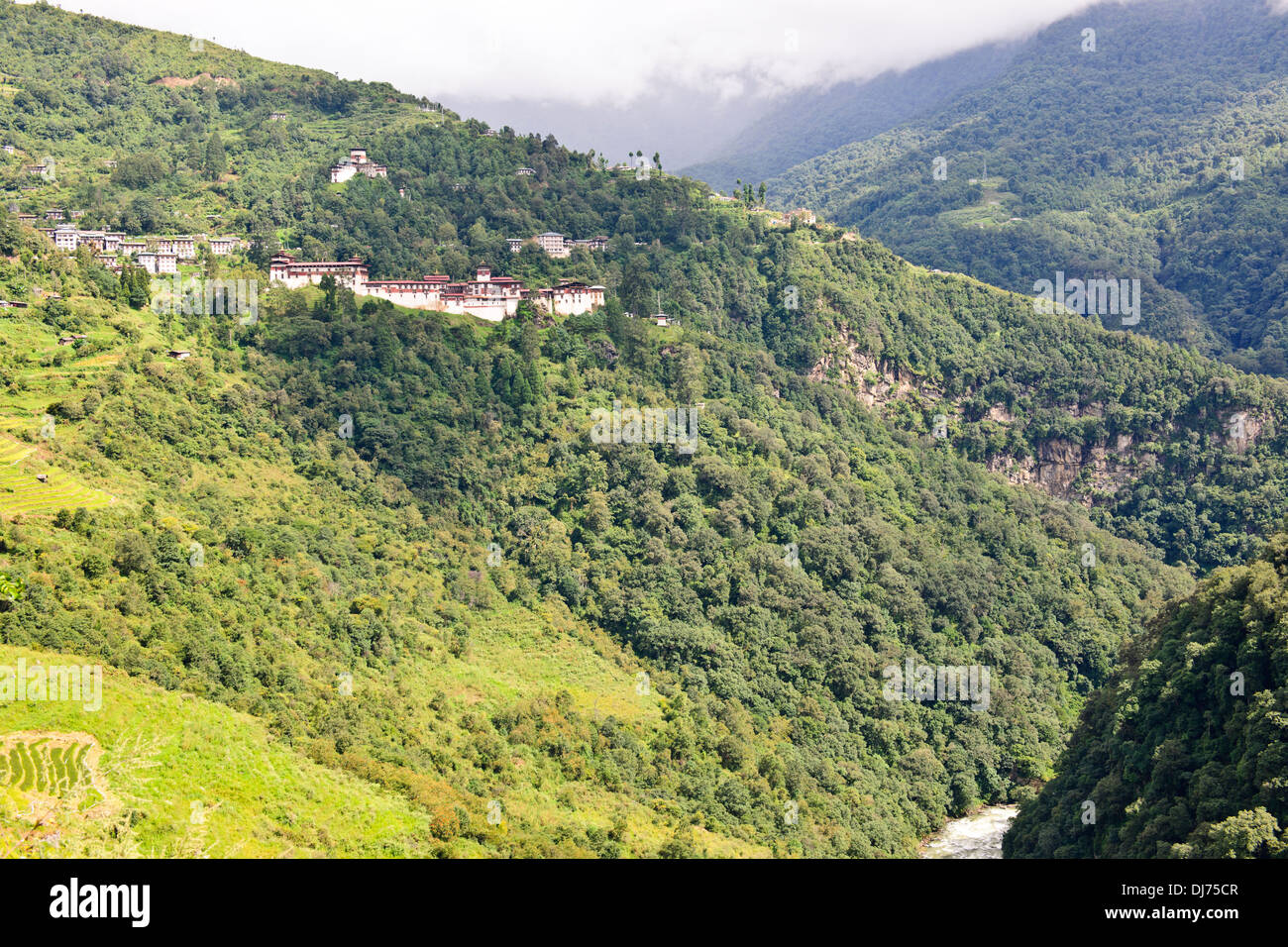 Trongsa Hills,Dzong, River, Mangde Chhu, Trongsa Market,Kings Retreat ...