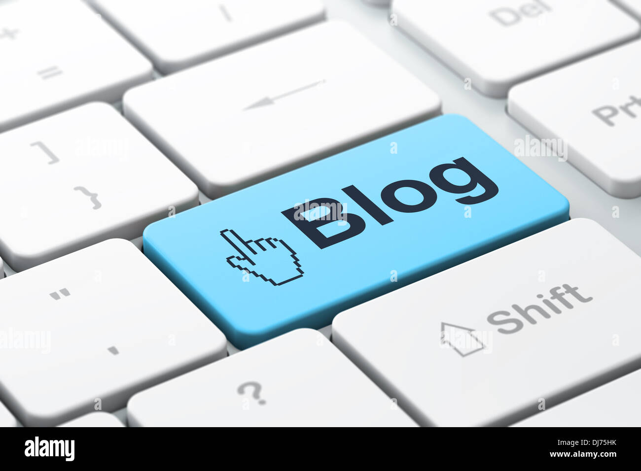 Web development concept: Mouse Cursor and Blog on computer keybo Stock ...