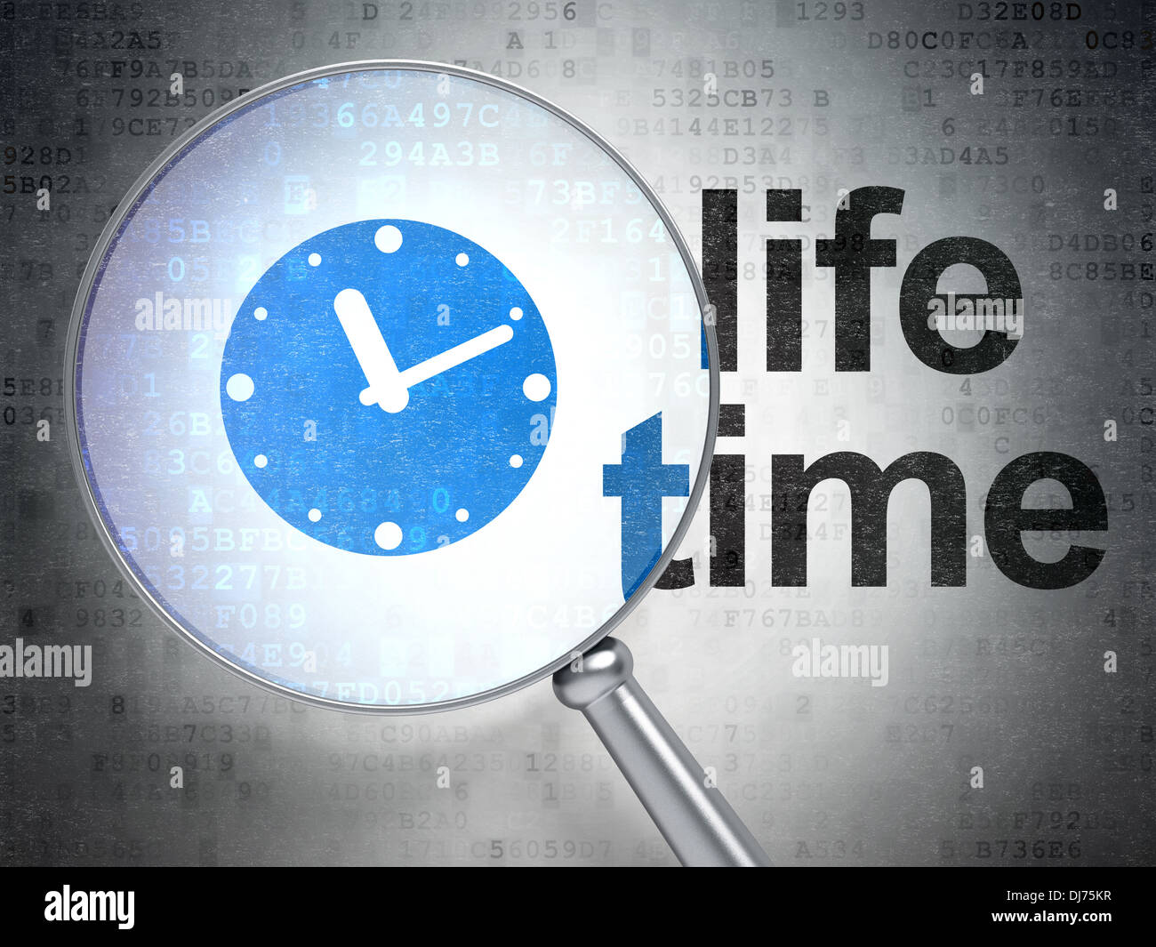 Time concept: Clock and Life Time with optical glass Stock Photo - Alamy