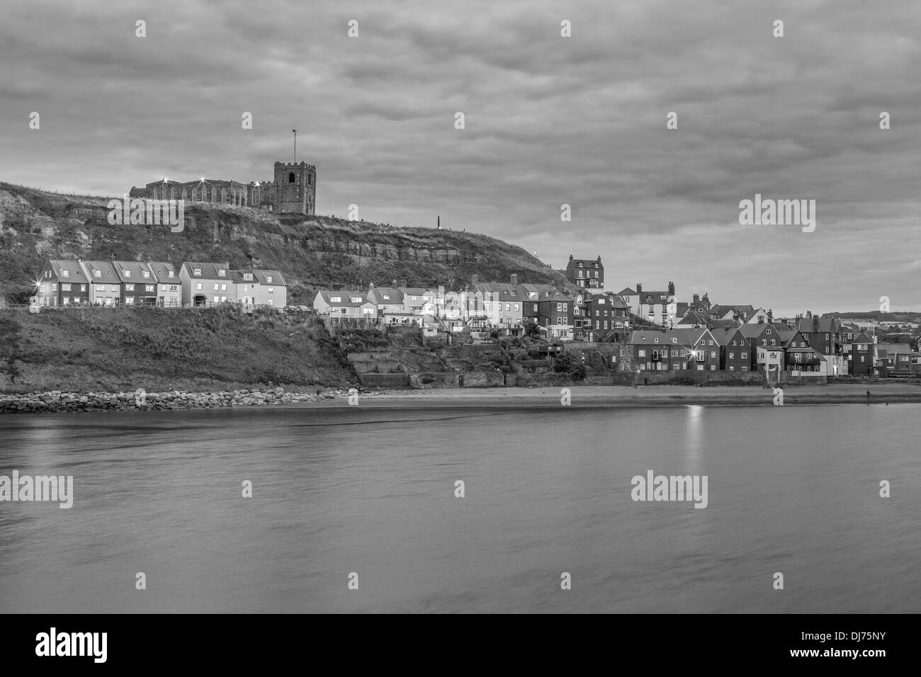 Whitby East Cliff at Dusk, North Yorkshire Stock Photo - Alamy