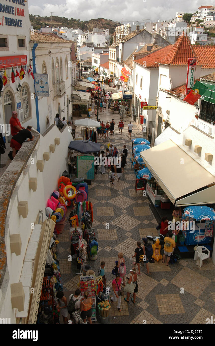Pedestrian street in Albufeira old town in Algarve the southernmost ...