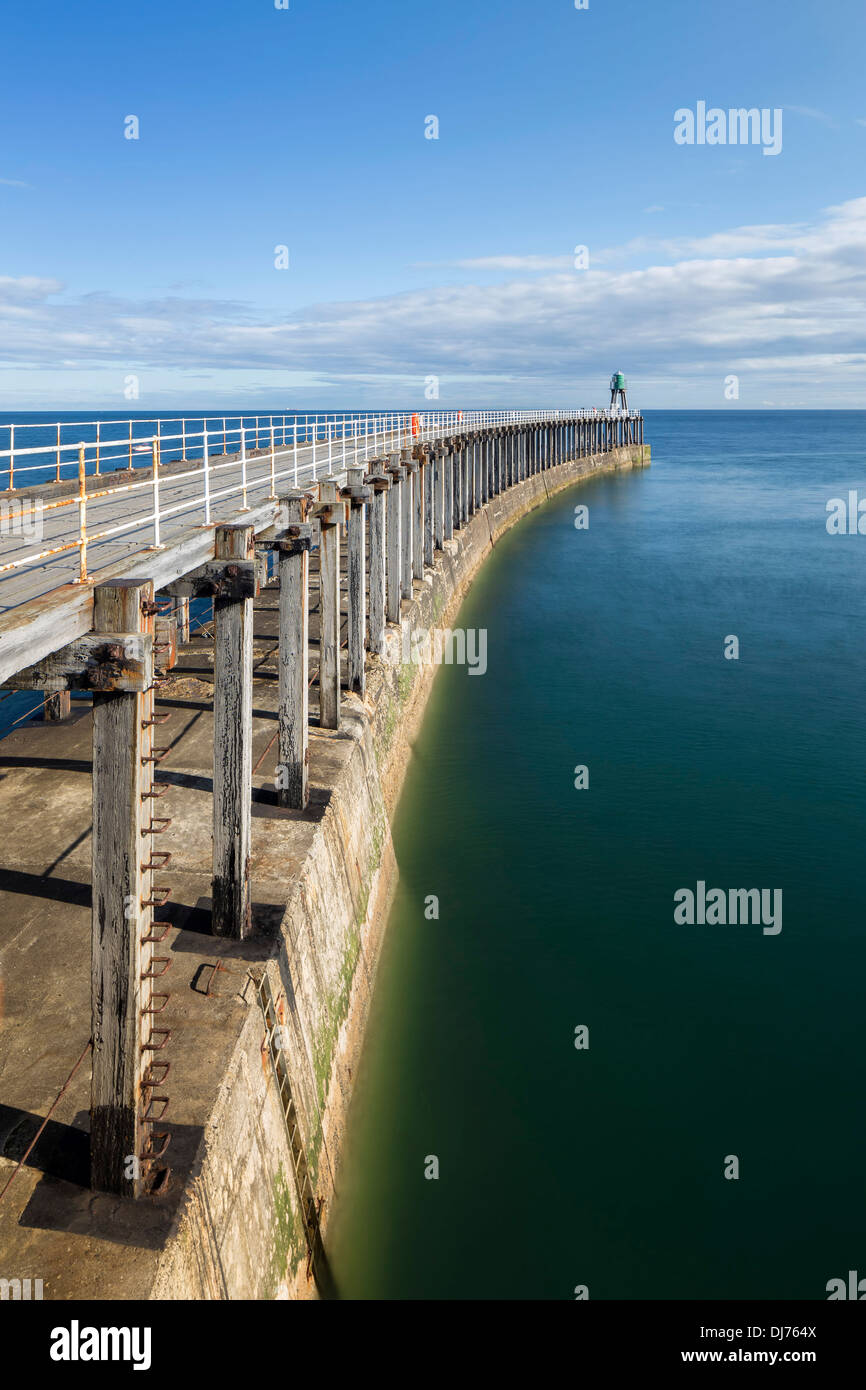 Whitby's West Pier, North Yorkshire Stock Photo - Alamy