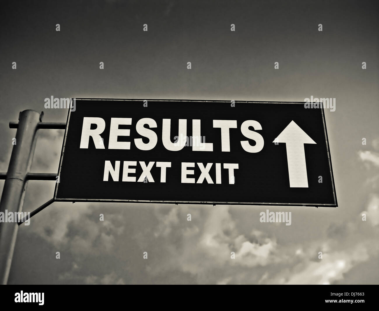 A Notice Board On A National Highway Showing Results Next Exit, Concept ...