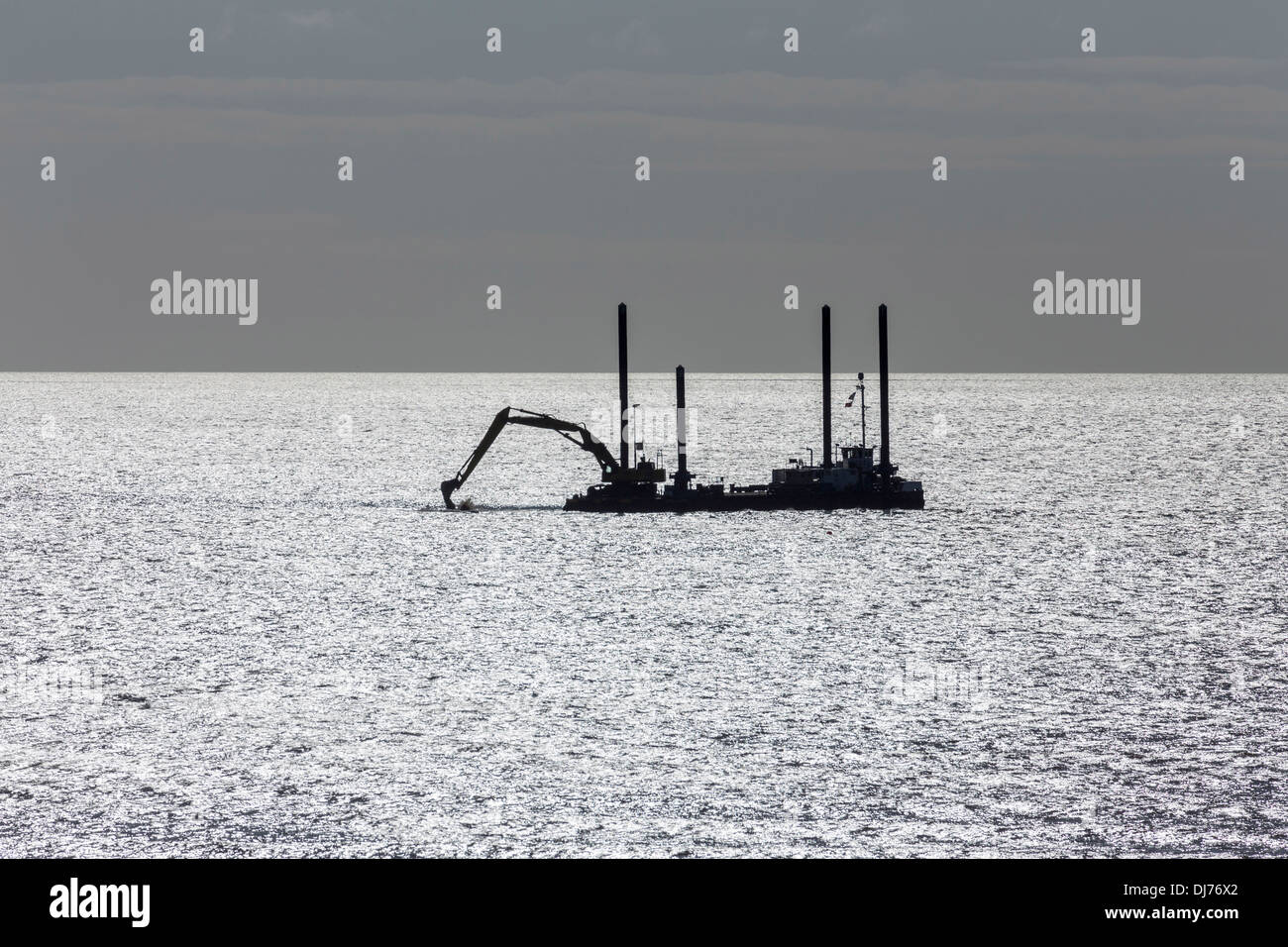 Offshore Dredging near Bridlington, North Yorkshire Stock Photo - Alamy