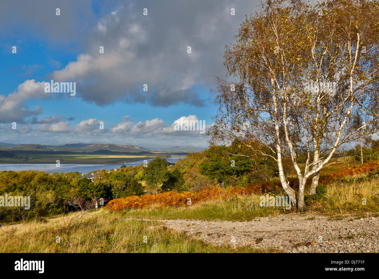 Arnside Knot; Looking to Lake District across Kent Estuary; Cumbria ...