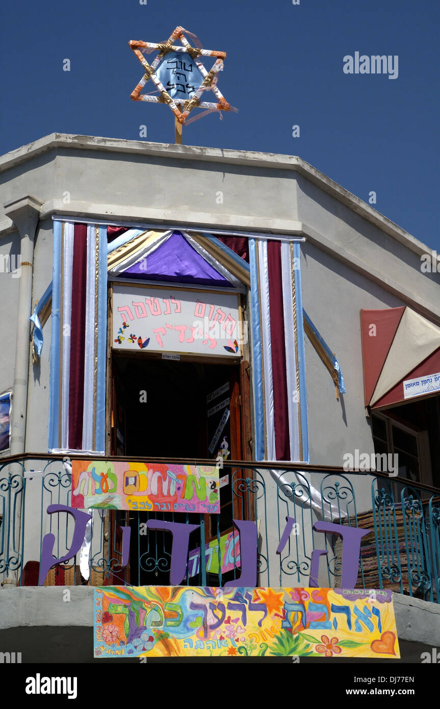 A decorated Chabad house in Shenkin street Tel Aviv Israel Stock Photo ...