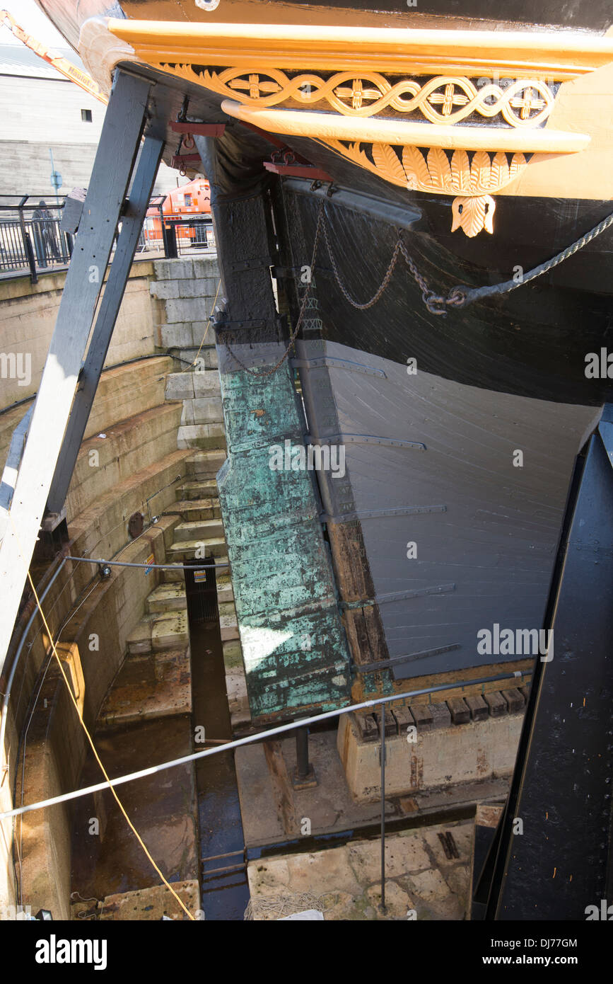 Rudder HMS Victory dry dock Portsmouth Stock Photo - Alamy
