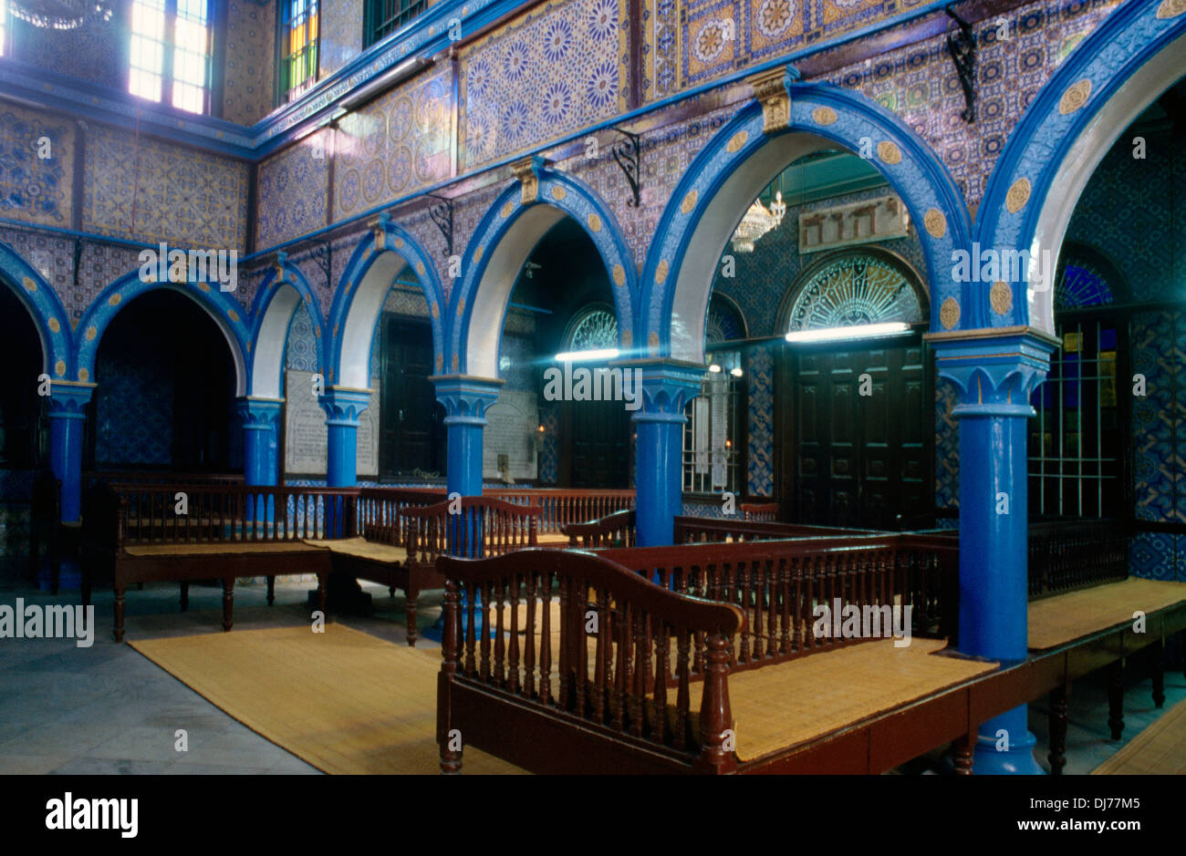 Djerba Tunisia Synagogue At La Ghriba Interior - Sephardic Stock Photo ...