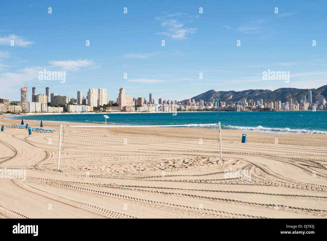 The skyline of Benidorm taken from its beach Stock Photo - Alamy