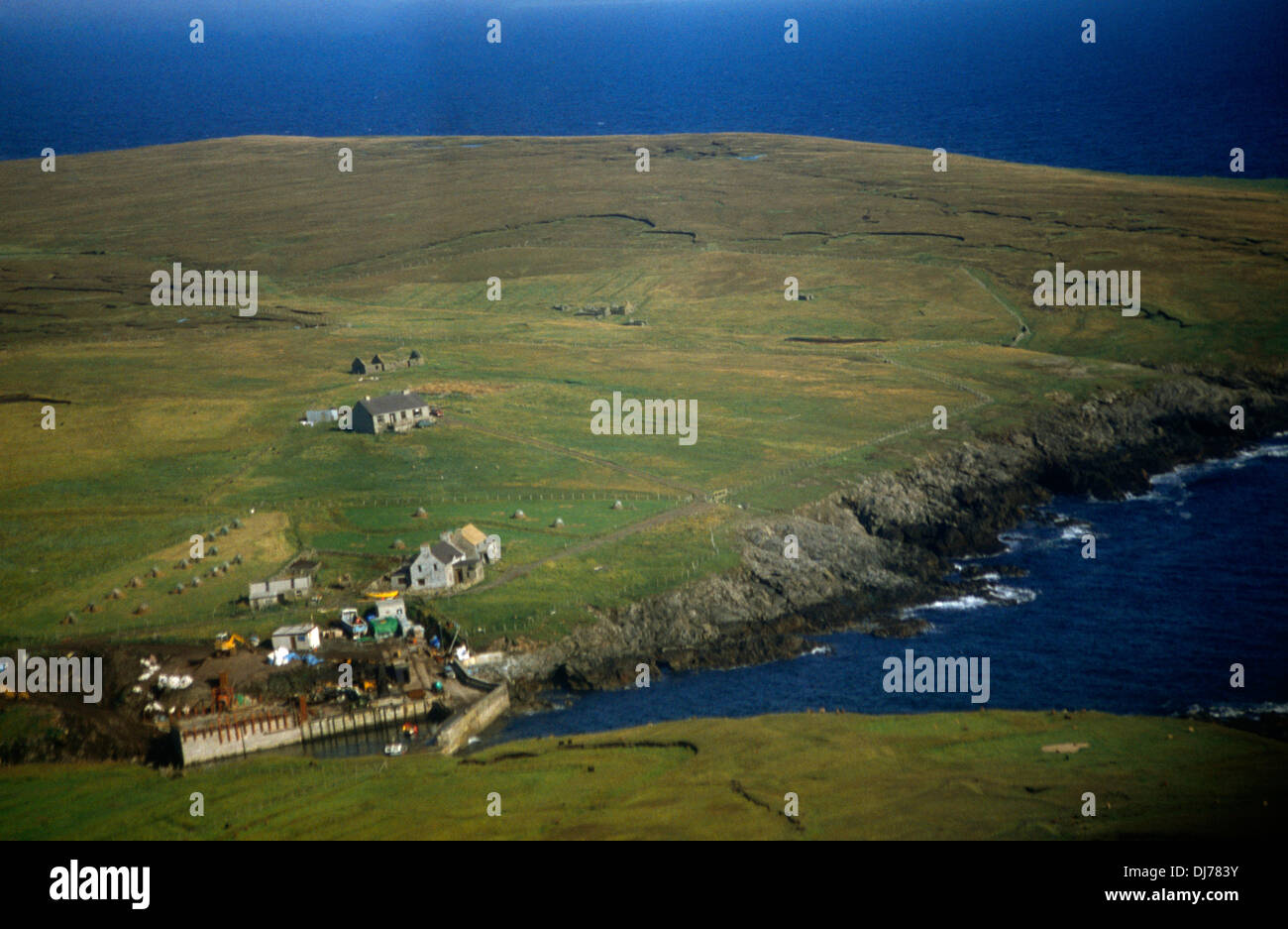 Foula Shetlands Scotland Aerial View Peat Land Divided By Laird Stock ...