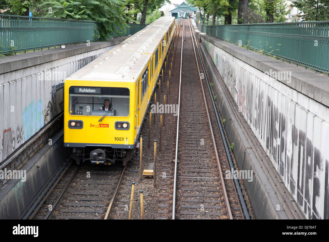 Yellow Subway Train in Berlin, Germany Stock Photo - Alamy