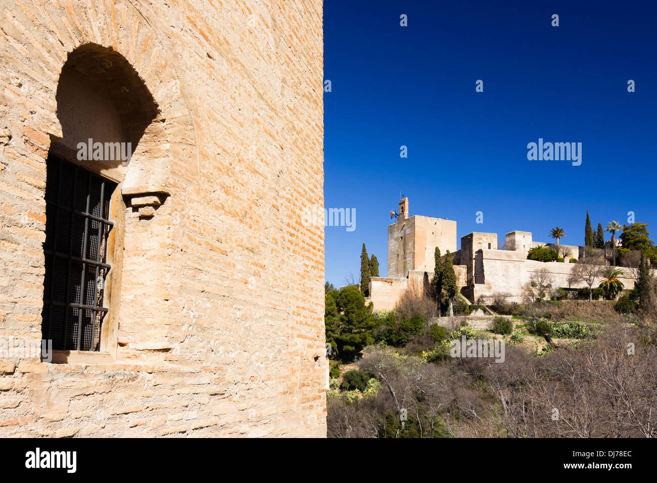Torres Bermejas Moorish fortress and Alhambra palace, Granada, Spain ...